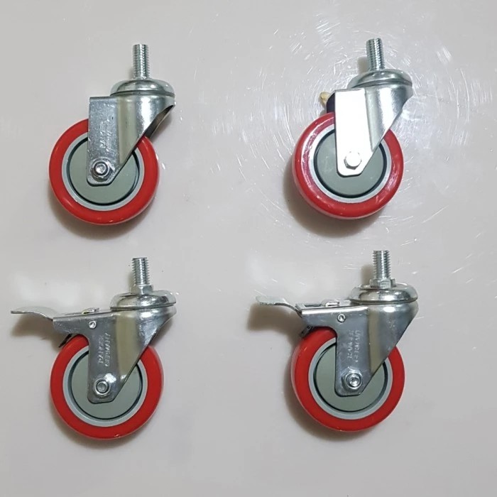 Jual Roda Troley 4"Srew Pu Merah Ranger Germany (Rem/Polos) | Shopee ...
