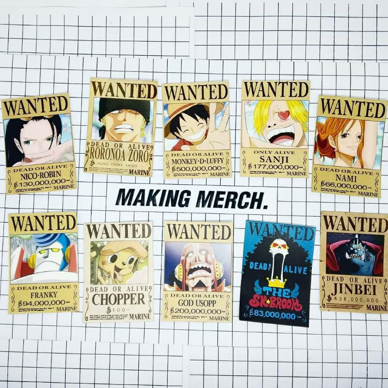 Jual Sticker Anime One Piece Wanted | Shopee Indonesia