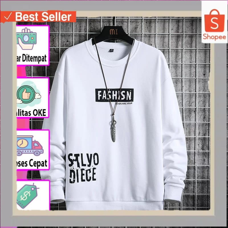 Jual Sweater Pria Fashisn oblong Sweater Big Size Sweater Cowok Size ...