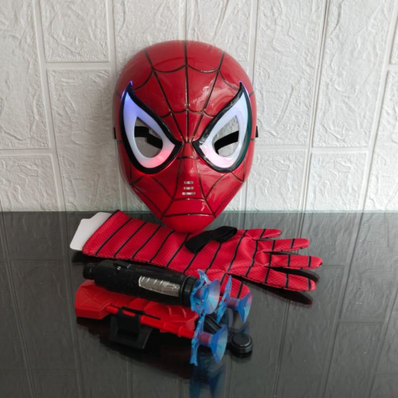 Jual Mainan Set Topeng Tembakan Spiderman Spider Dart Blaster Anak ...