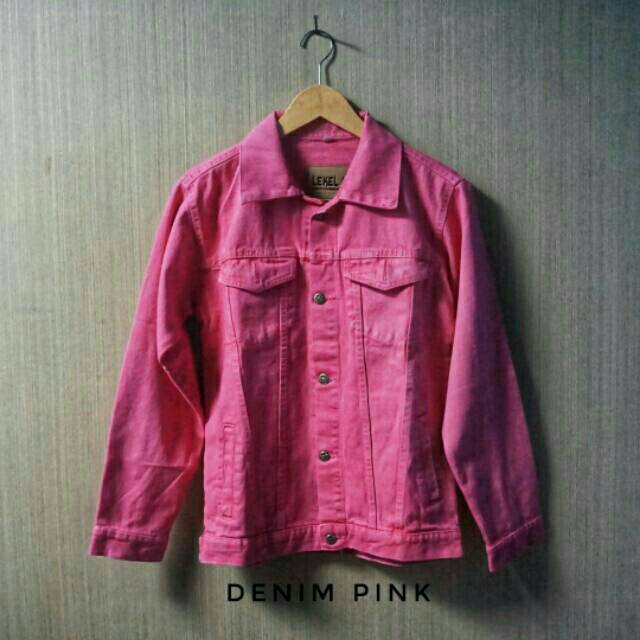 Jual Jaket jeans wanita warna pink/jaket jeans perempuan/jaket jeans ...