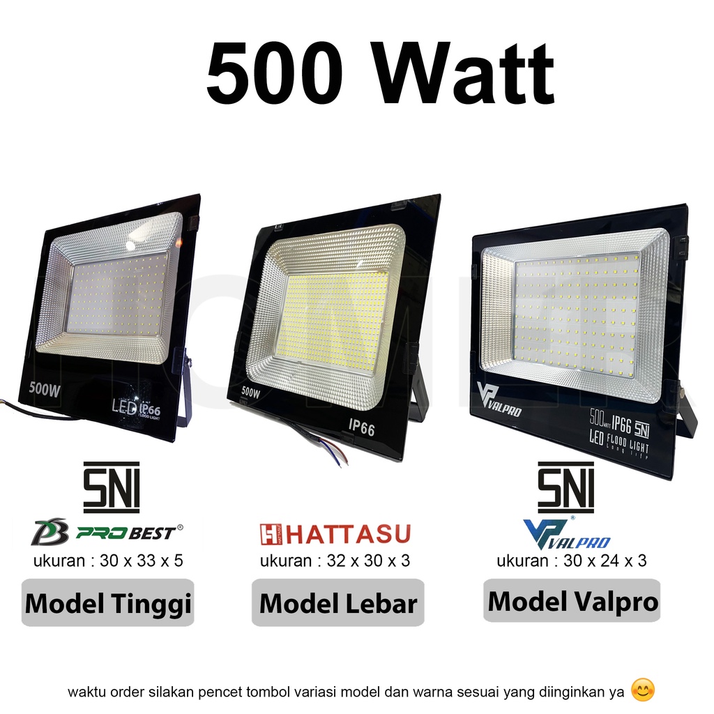 Jual lampu led sorot tembak floodlight outdoor taman SMD 500W 500 watt ...