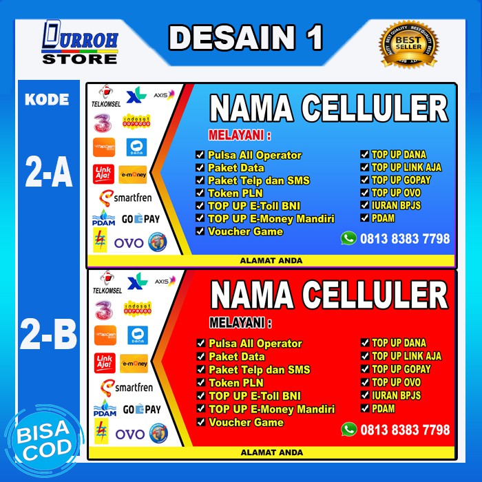 Jual Spanduk / Banner Konter Cell / Celluler Desain 2 | Shopee Indonesia