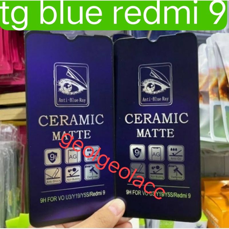 Jual TG temper gelas blue ceramic tipe redmi 9 Anti pecah | Shopee ...