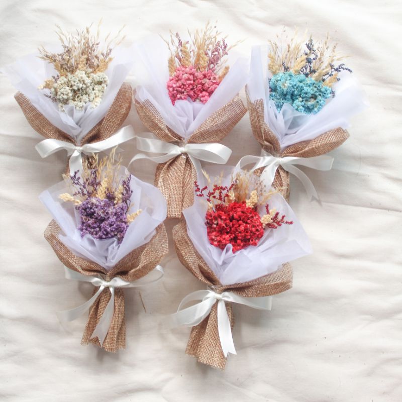 Jual BUKET BUNGA KERING / MINI BOUQUET DRIED FLOWER / TINGGI 18 CM ...