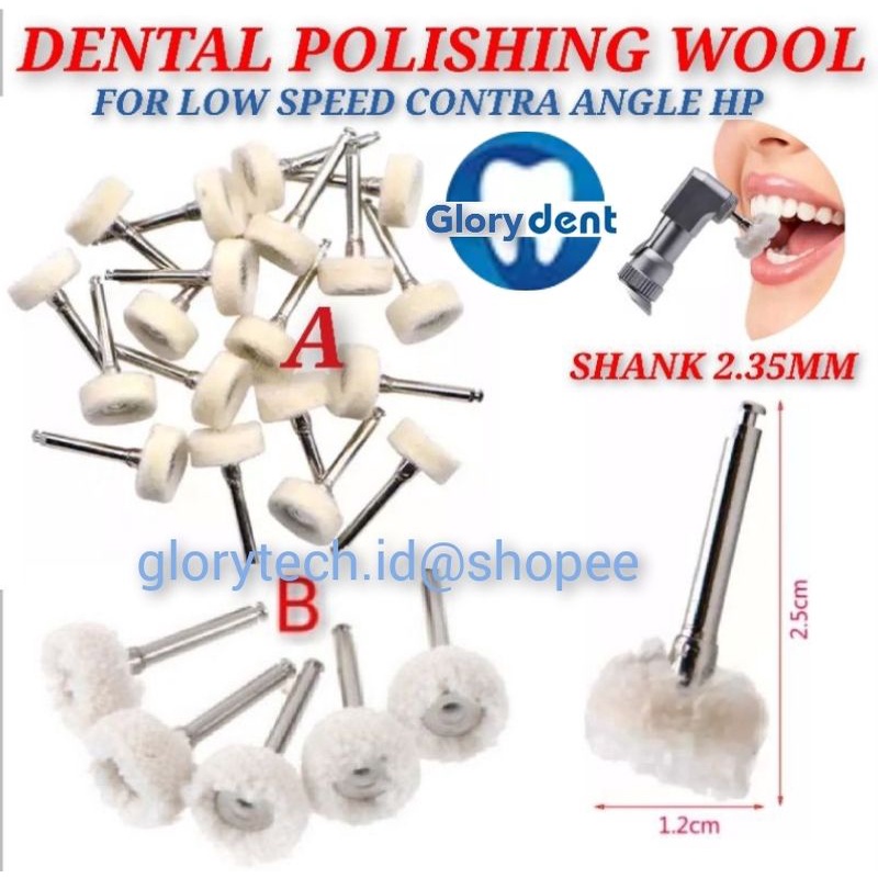 Jual Dental Polishing wol buffing/ Dental polisher wol /Mata bur poles ...