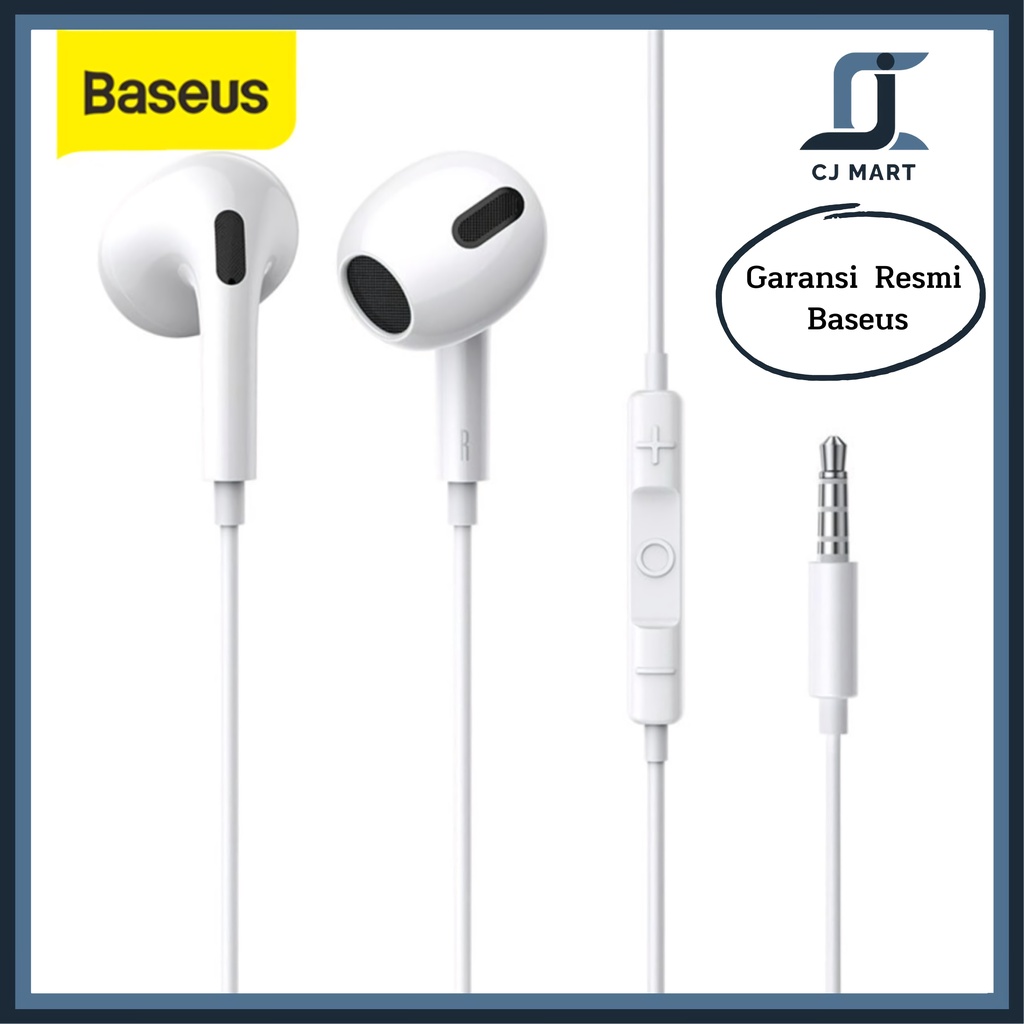 Jual BASEUS HEADSET HANDSFREE ENCOK JACK 3.5MM WIRED EARPHONE H17 MIC ...