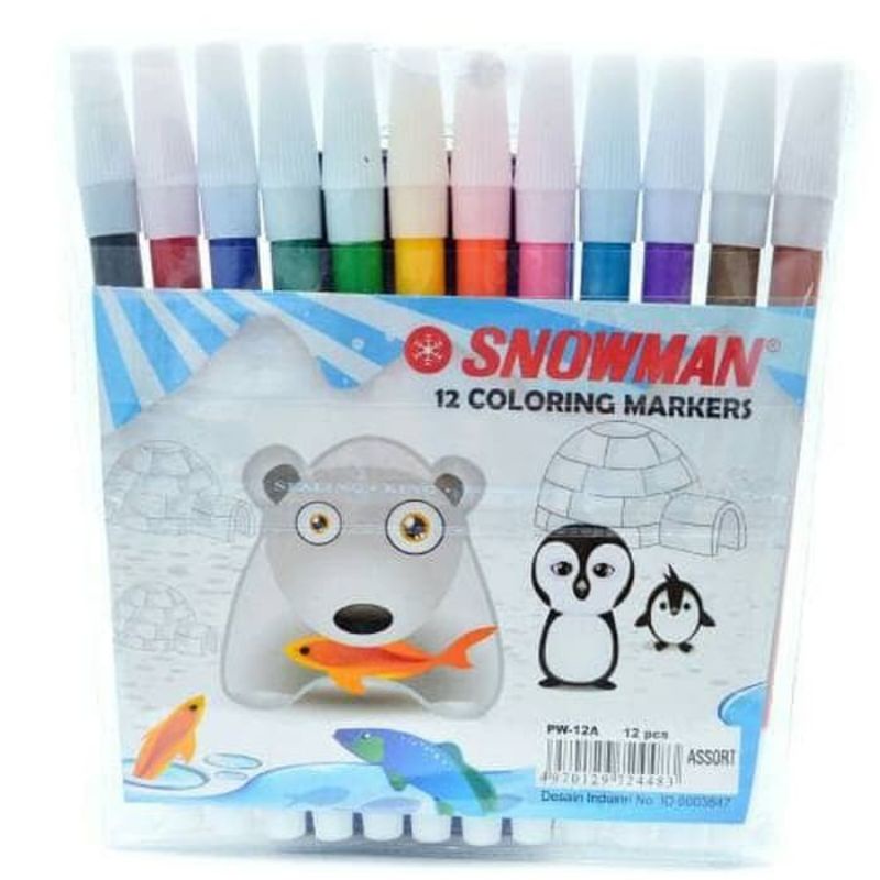 Jual SNOWMAN SPIDOL SEPIDOL 12 WARNA WARNI | Shopee Indonesia