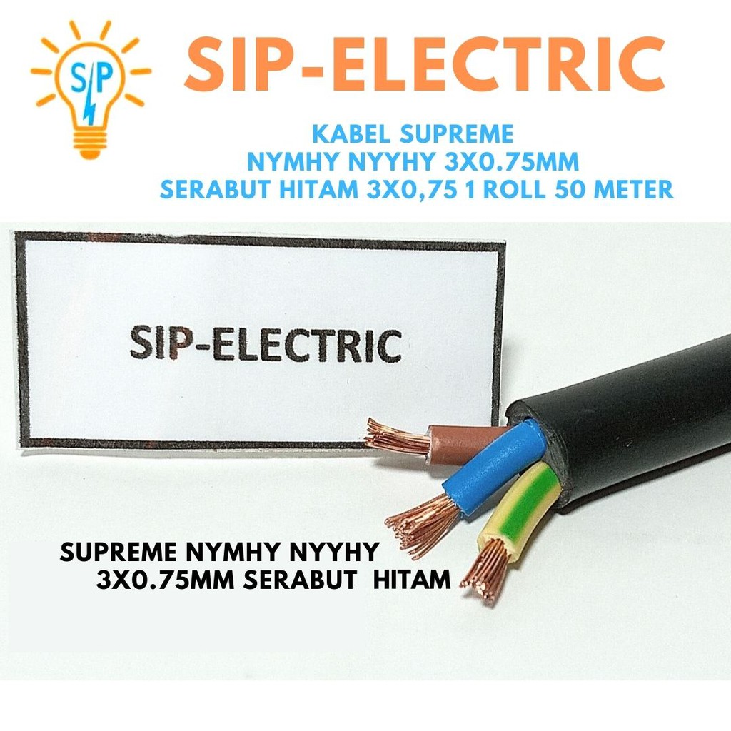 Jual Kabel Supreme Nymhy Nyyhy 3X0.75 Mm Serabut Hitam / Supreme Nymhy Nyyhy 3X0,75 Eceran ...
