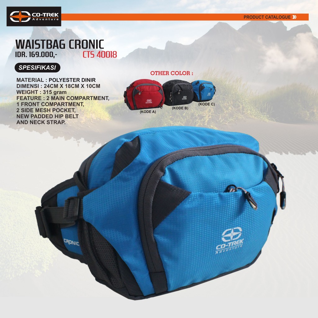 Jual Tas Pinggang Waistbag Tas Selempang Co-Trek Adventure Tipe Cronic ...