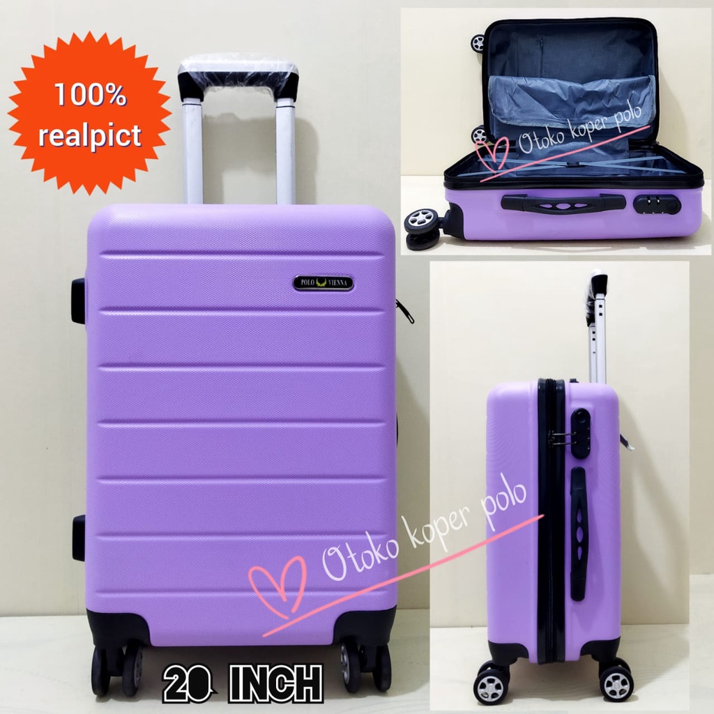 Jual koper 20 inch polo vienna ukuran kabin koper fiber koper roda 4 ...