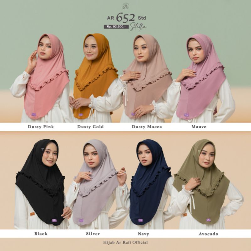 Jual AR 652 hijab bergo new terlaris 2022 segi empat instan | Shopee ...