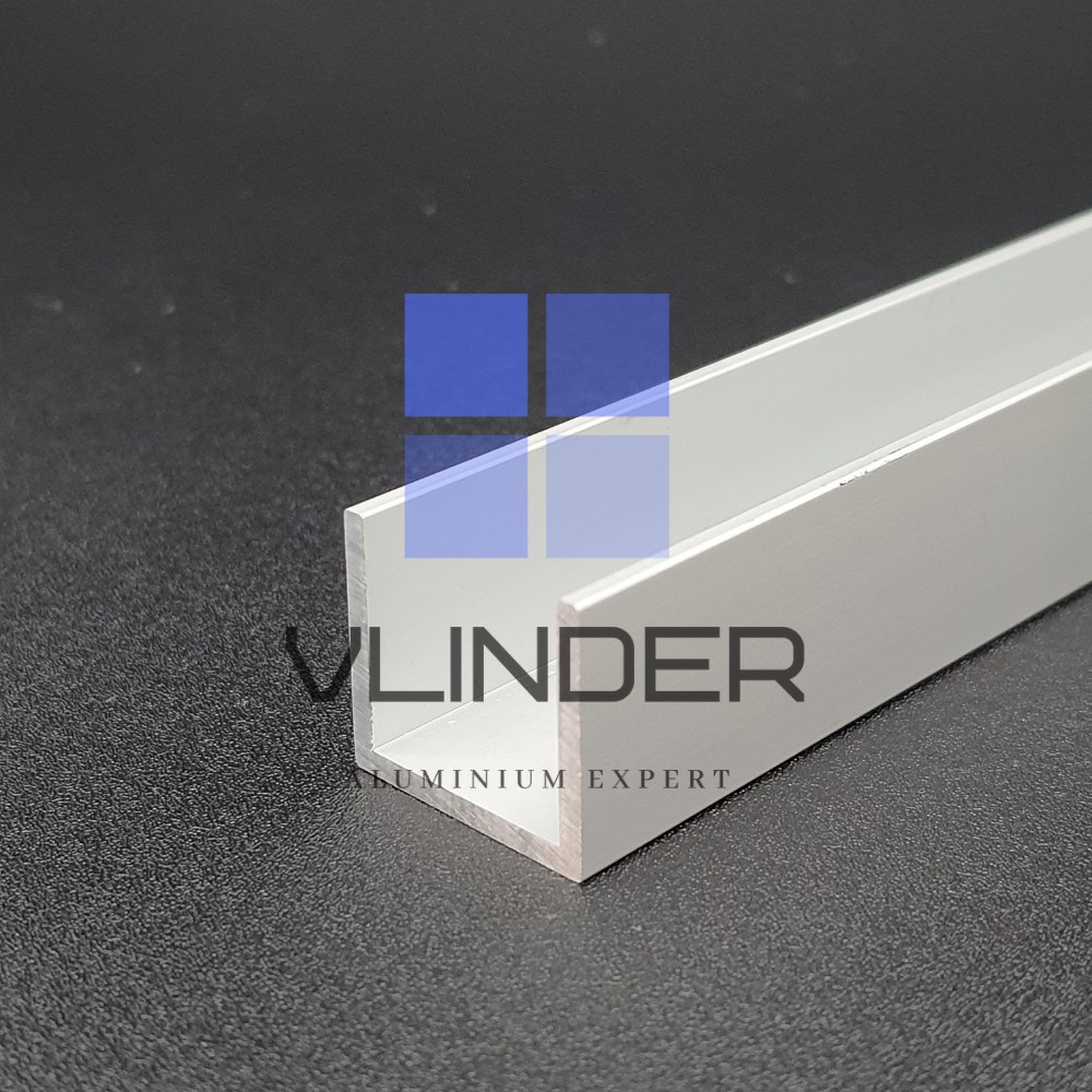 Jual U Channel Aluminium 21 mm x 19 mm, t. 2.0 mm - 1 m | Shopee Indonesia