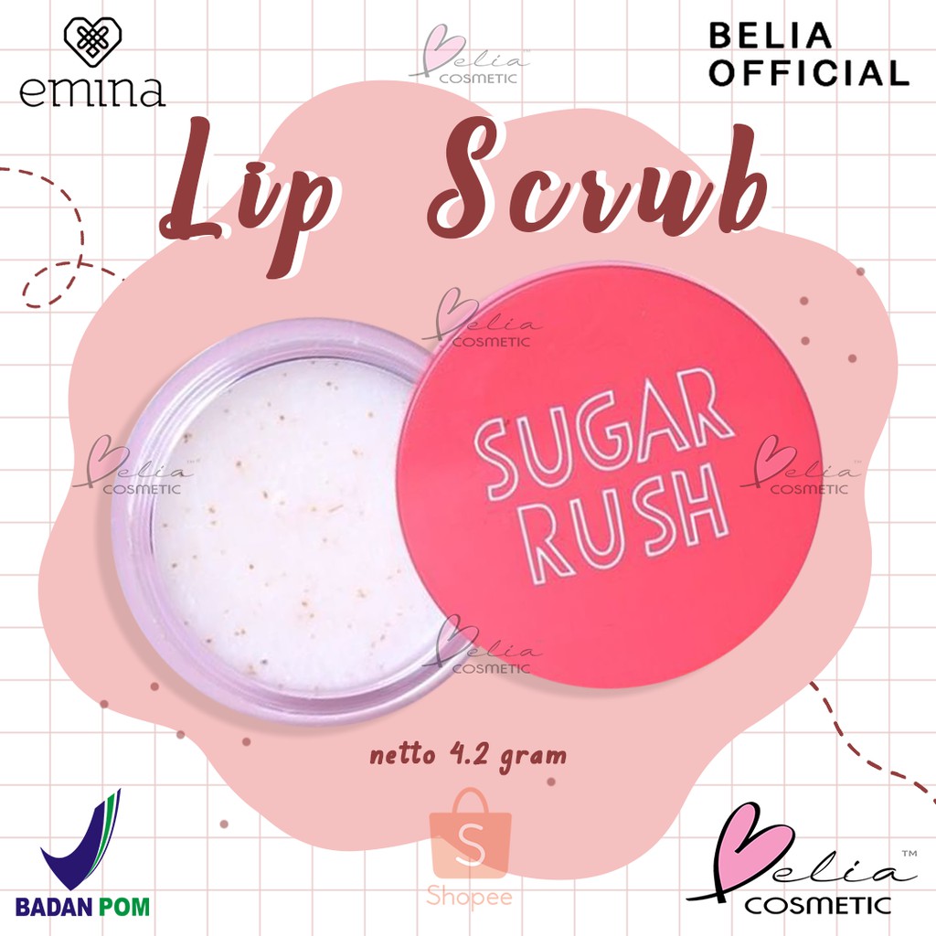 Jual BELIA EMINA Sugar Rush Lip Scrub 4.2g | scrub bibir exfoliasi ...