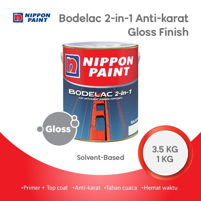 Jual BODELAC 2IN1 ANTI-KARAT -2,5KG- CAT KAYU DAN BESI GLOSS NIPPON PAINT ( Khusus Warna PUTIH ...