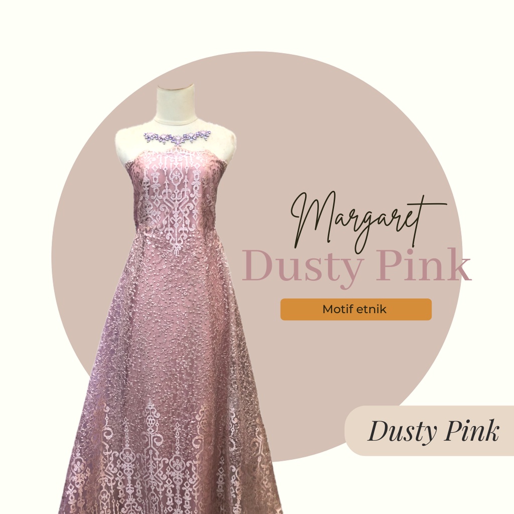 Jual [MARGARET] Brokat Brukat Tile Premium Mewah Warna Dusty Pink ...