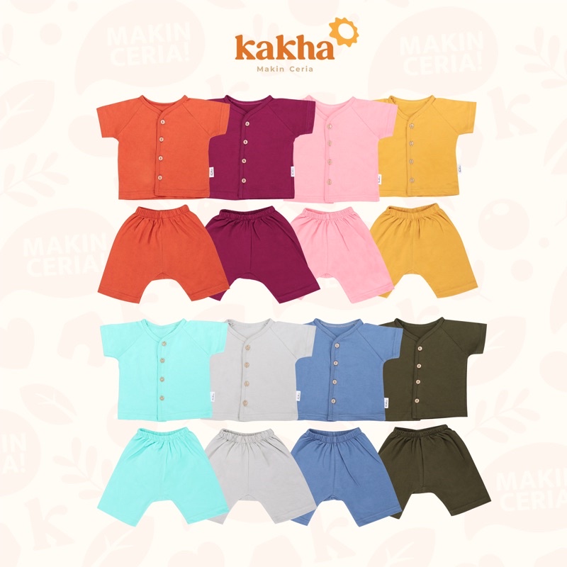 Jual Mini Kakha Button Set Pendek / Setelan bayi perempuan / setelan ...
