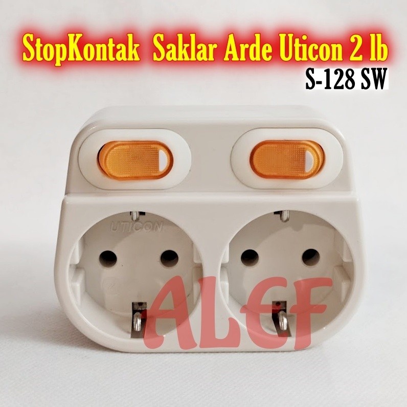 Jual Stopkontak saklar arde 2 lb uticon Stop kontak S 128 SW dinding ...
