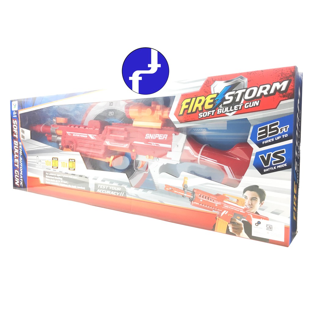 Jual Mainan Anak Tembakan Carbine Fire Strom PUBG Soft Bullet Merah ...