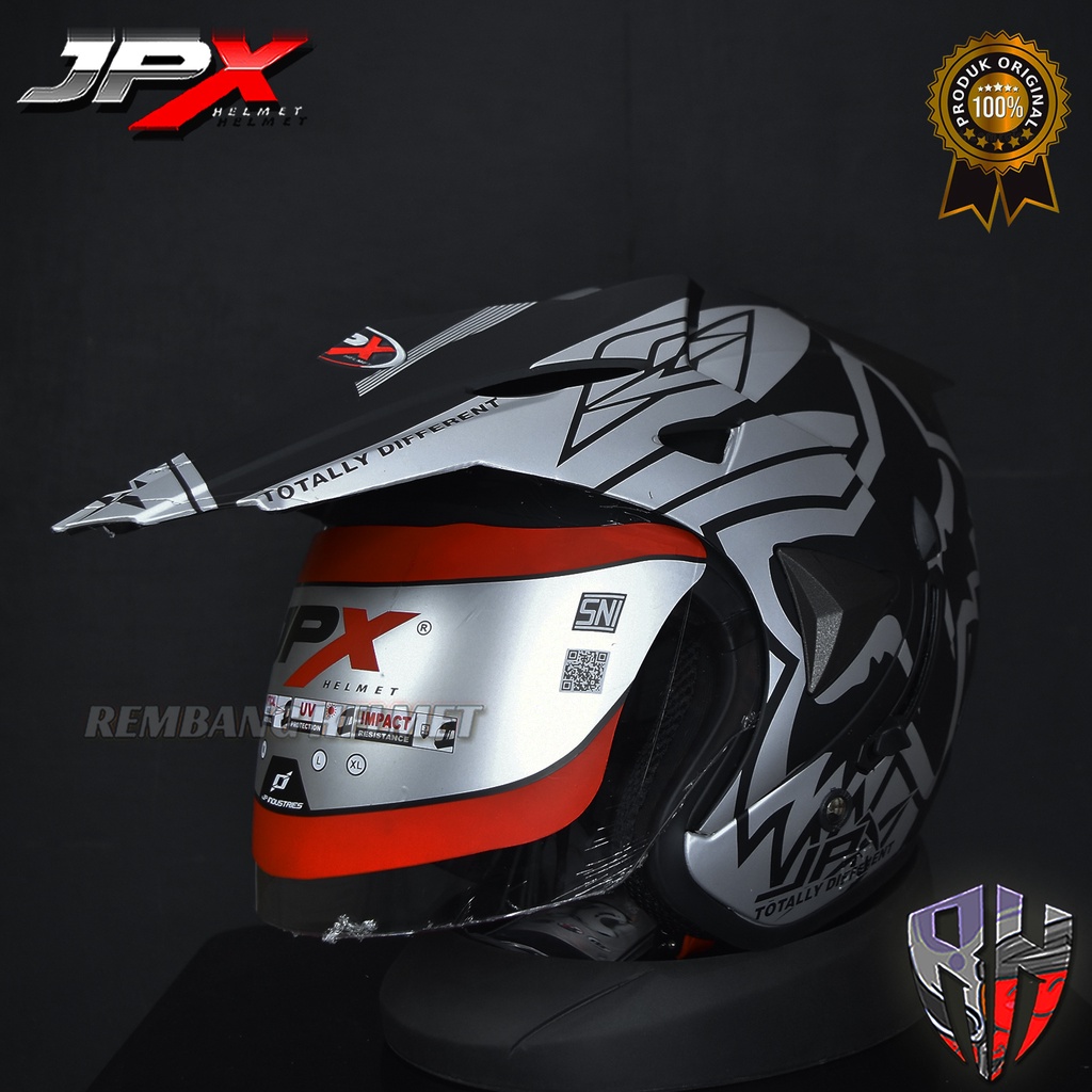 Jual HELM JPX SUPERMOTO WILD RIDER BLACK DOFF PACKING BOX | Shopee Indonesia