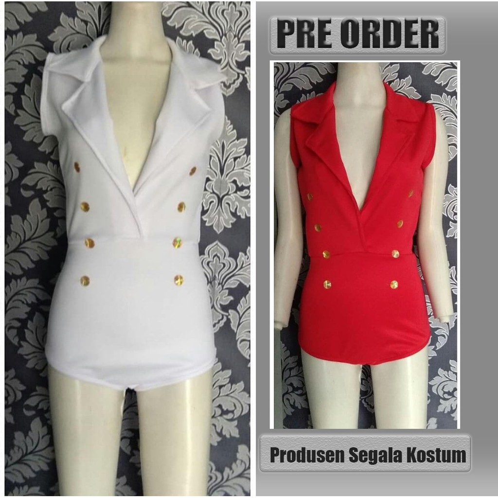 Jual [PRE ORDER] Kostum/Baju Dance Korea Dancer/Dj/Singer Jas Wanita Warna Merah/Putih No 123 ...