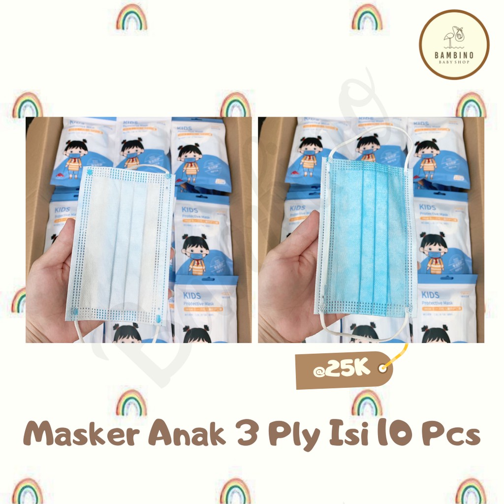 Jual MASKER ANAK 3 PLY MEDIS / MASKER ANAK 3 LAPIS PREMIUM EARLOOP ...