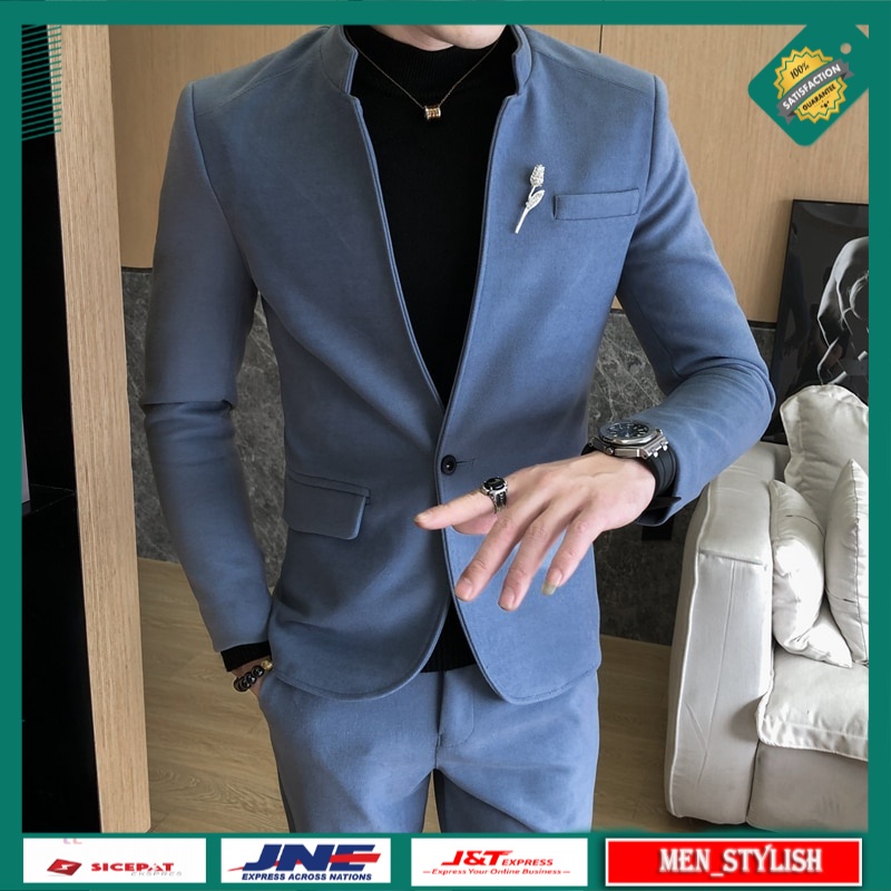 Jual Blazer Pria Casual Premium Brand Clothing Men Fashion Suit Party ...