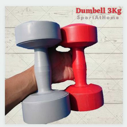 Jual Dumbell atau Barbel Plastik Ukuran 3Kg Olahraga Dirumah Gym Fitnes ...