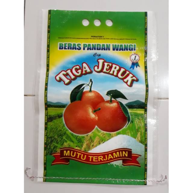 Jual Karung Beras Laminasi Merek Tiga Jeruk (Panda Wangi) 5kg | Shopee ...