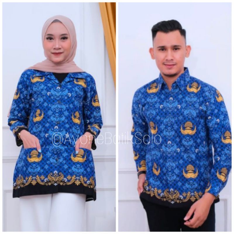 Jual Seragam Korpri Wanita Terbaru 2024 Kerah Hitam Lapis Furing & Non Furing ukuran M L XL XXL ...