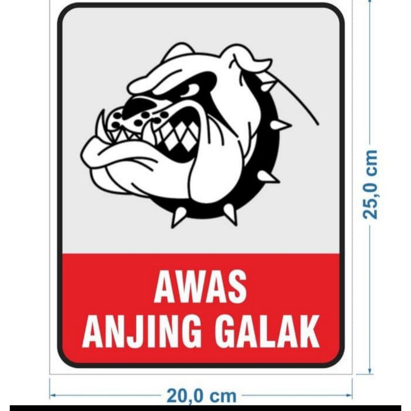 Jual stiker safety awas anjing galak 20x25 cm | Shopee Indonesia