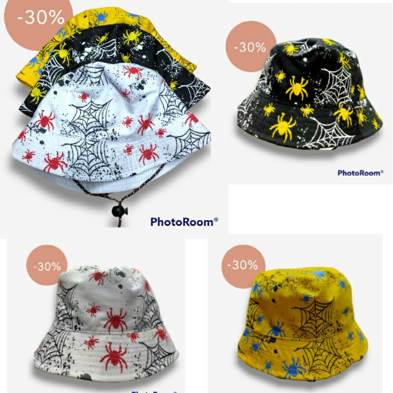 Jual [COD] NEW TOPI ANAK BUCKET ANAK TALI MOTIF BATMAN DAN SPIDERMAN ...