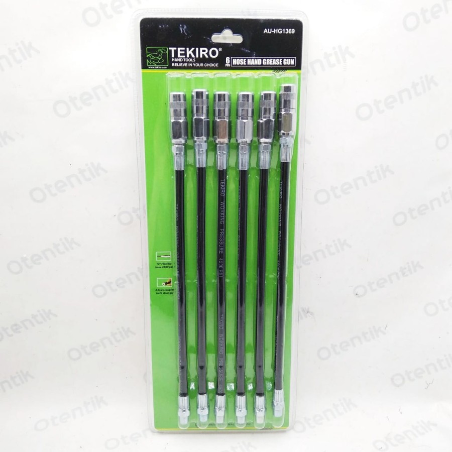 Jual TEKIRO SELANG GREASE GUN 6PCS - SELANG POMPA GEMUK TANGAN 6 PCS ...