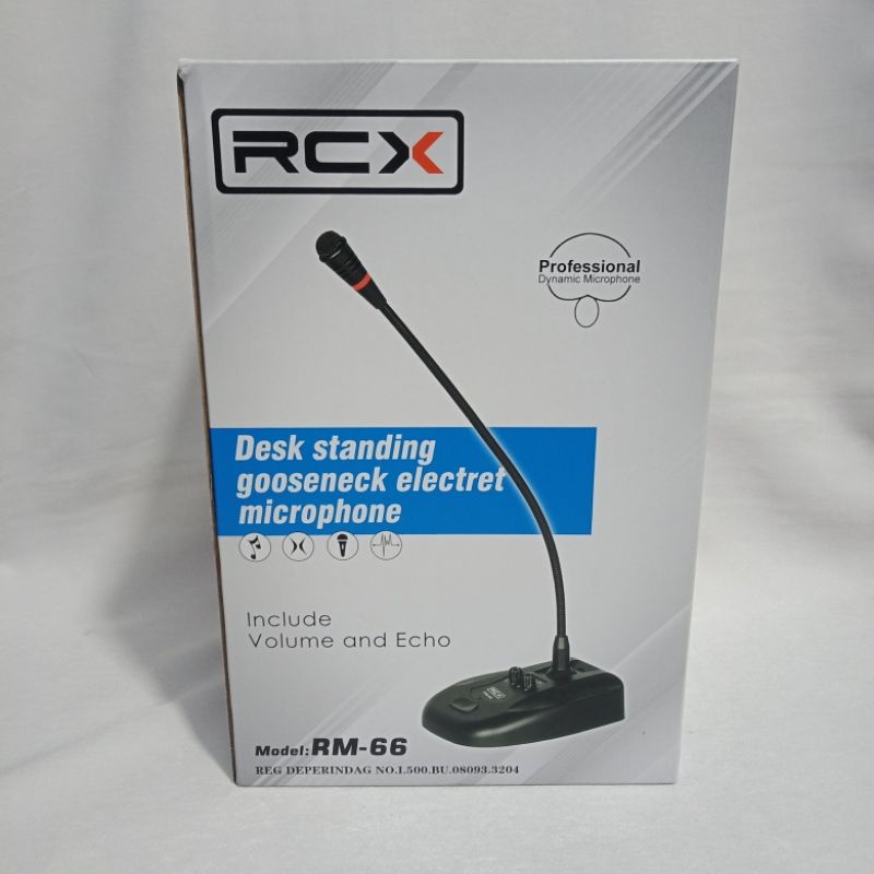 Jual Mic Meja RCX RM-66 Volume Echo Mic Mimbar Desk Microphone | Shopee ...