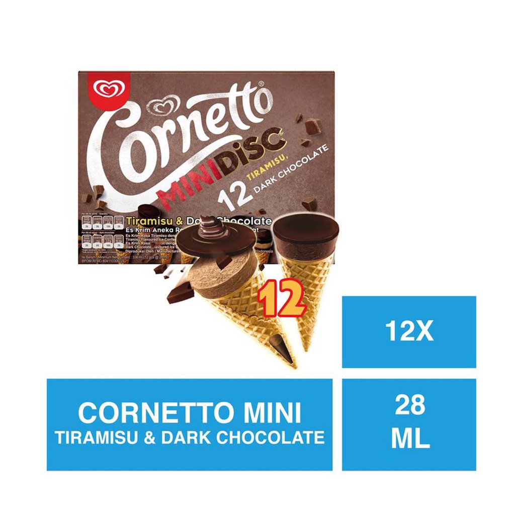 Jual Cornetto mini disc Coklat Tiramisu | Shopee Indonesia