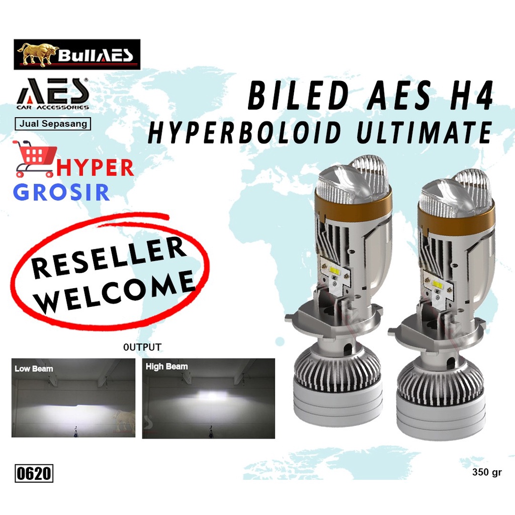 Jual Bilens LED Projector Lens Biled AES H4 Hyperboloid Ultimate H4 Bi ...