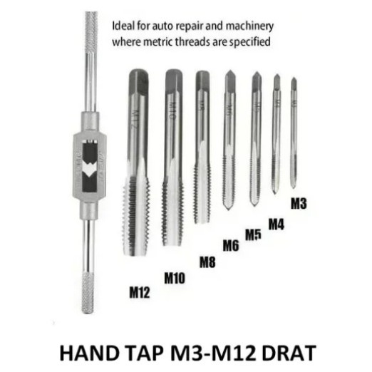 Jual Hand Tap Set Lengkap Gagang Stang Handle Alat Senai Pembuat Drat M12 | Shopee Indonesia