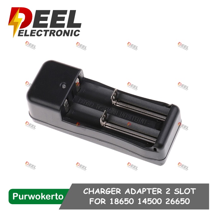 Jual CHARGER ADAPTER 2 SLOT FOR BATTERY 18650 14500 26650 CHARGER ...