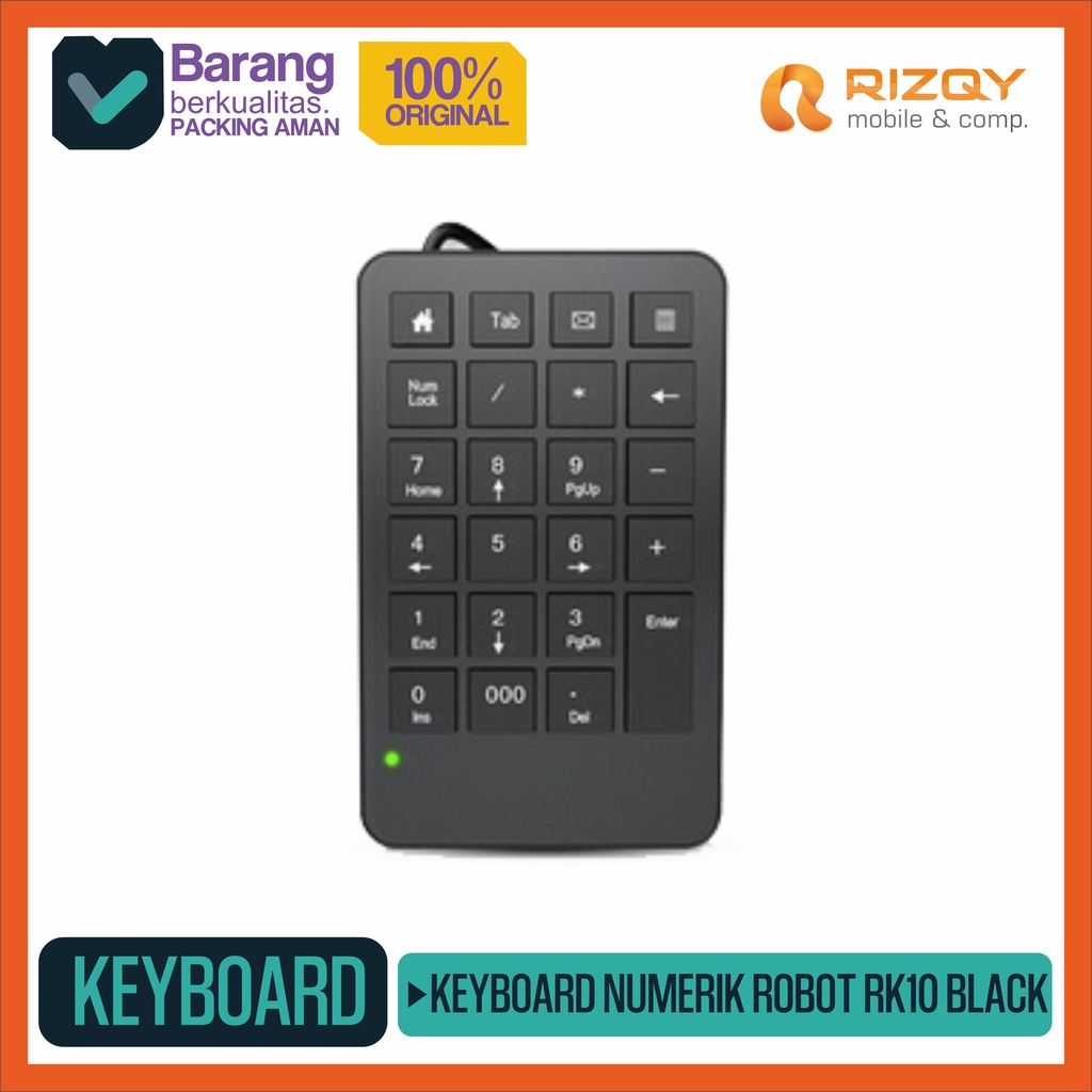 Jual KEYBOARD NUMERIK ROBOT RK10 BLACK | Shopee Indonesia