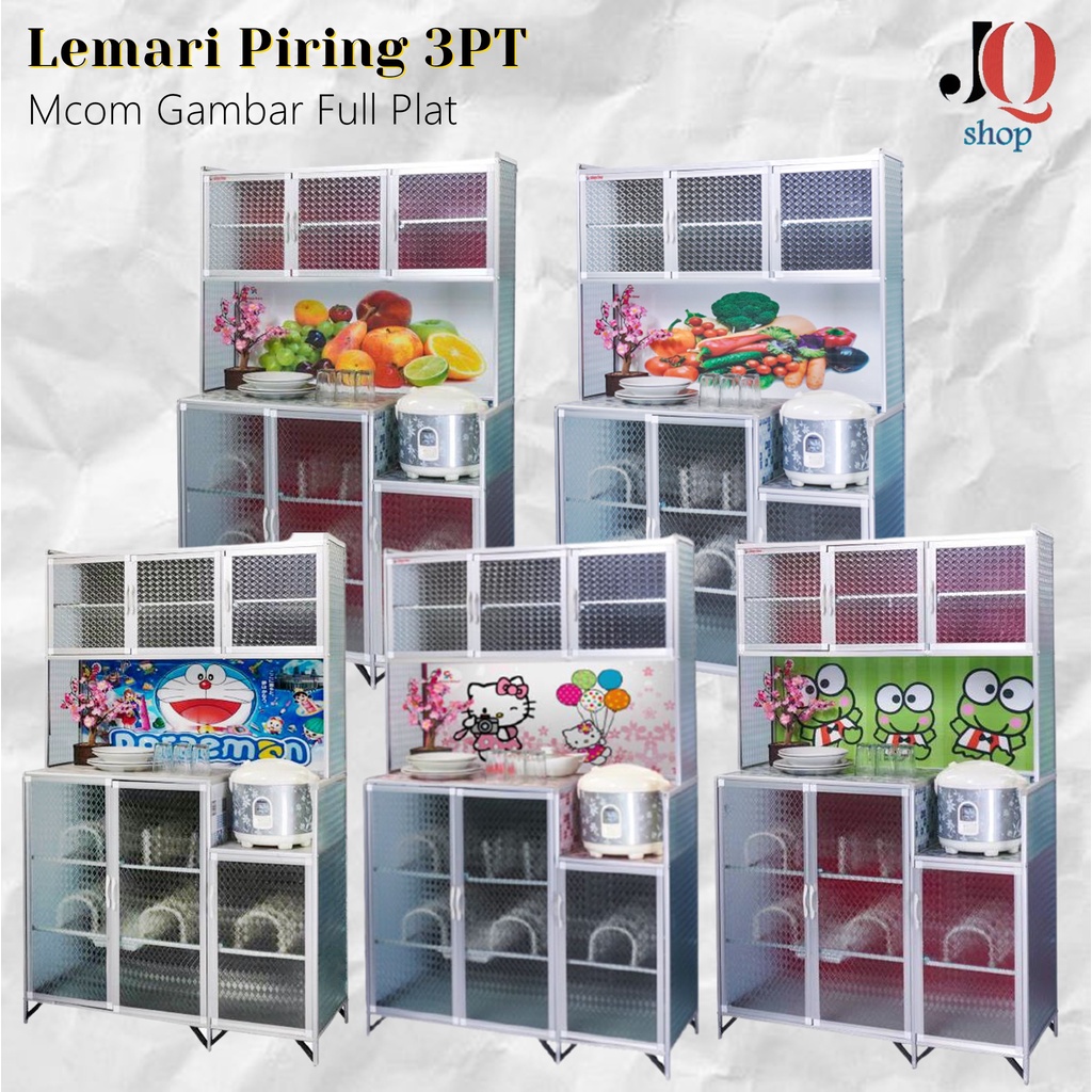 Jual Lemari Rak Piring Aluminium Mcom Gambar 2 & 3 Pintu | Shopee Indonesia