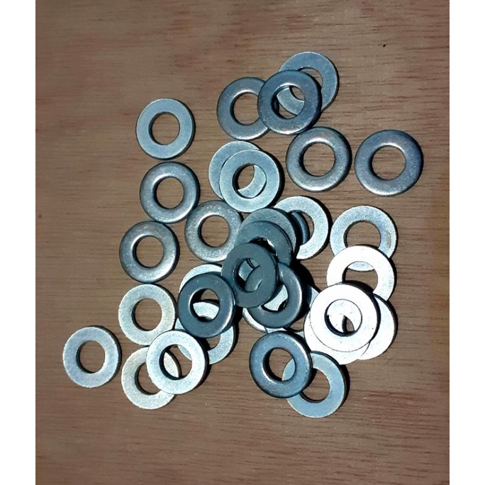 Jual ( satuan ) ring baut 12 / washer plat m8 besi putih / ring plat ...