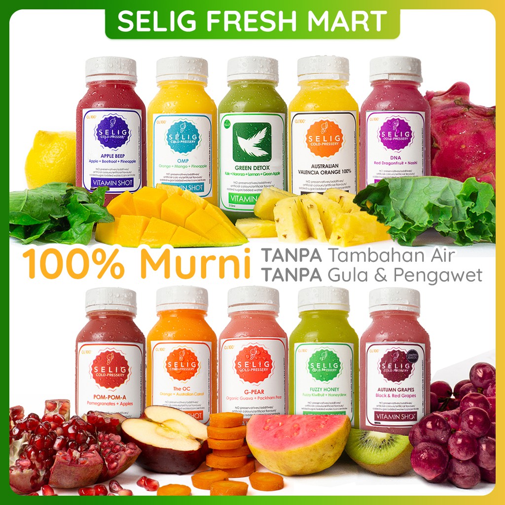 Jual Cold Pressed Juice 100% Buah Asli 210ml Jus Sehat & Segar - Selig ...