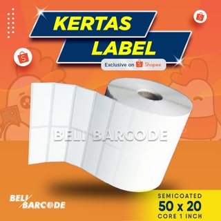 Jual BARCODE LABEL STIKER SEMICOATED 50X20 LABEL BARCODE 50 X 20 2LINE 5000PCS | Shopee Indonesia
