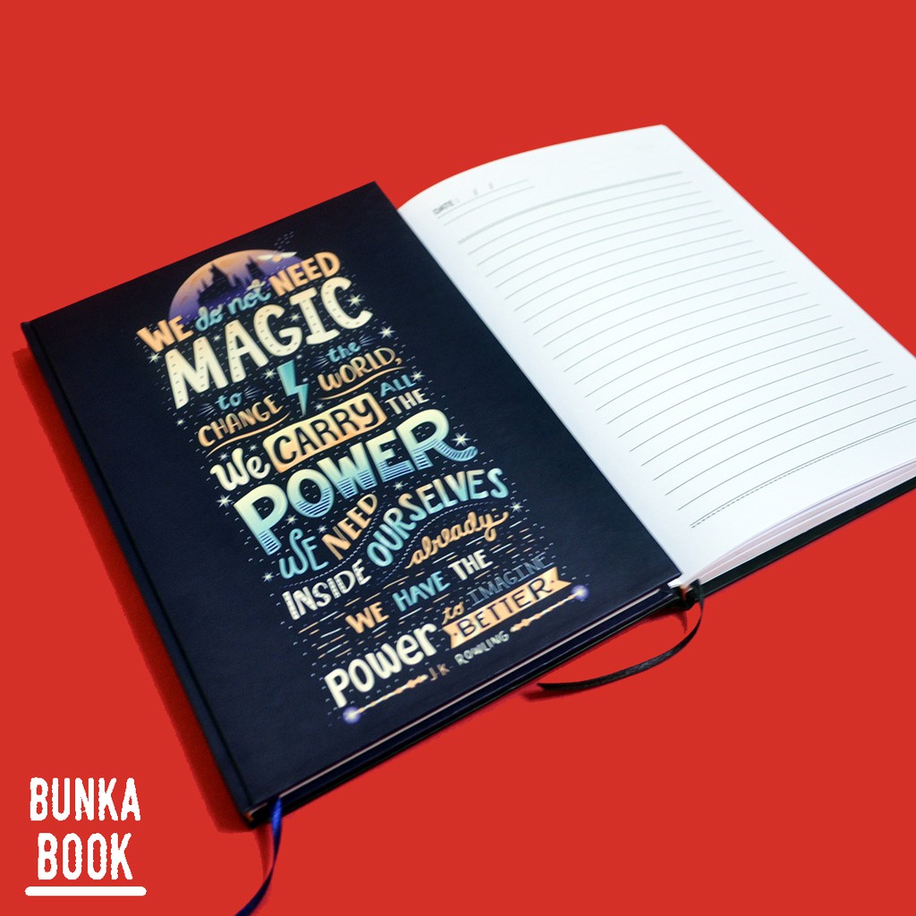 Jual Note Book Hardcover Harry Potter JK Rowling Quote Ukuran A5 Buku ...