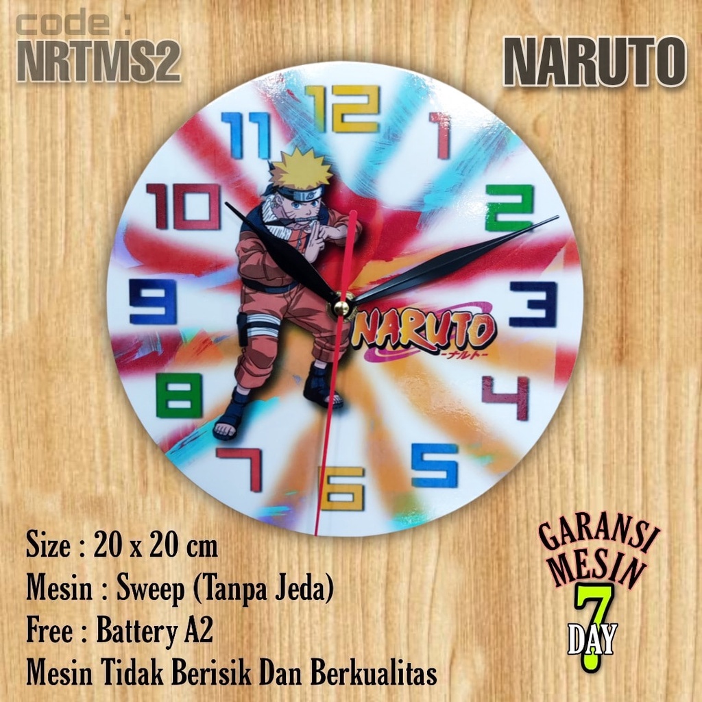 Jual JAM DINDING ANIME KARAKTER ANIMASI NARUTO MESIN HALUS FREE BATERAI ...