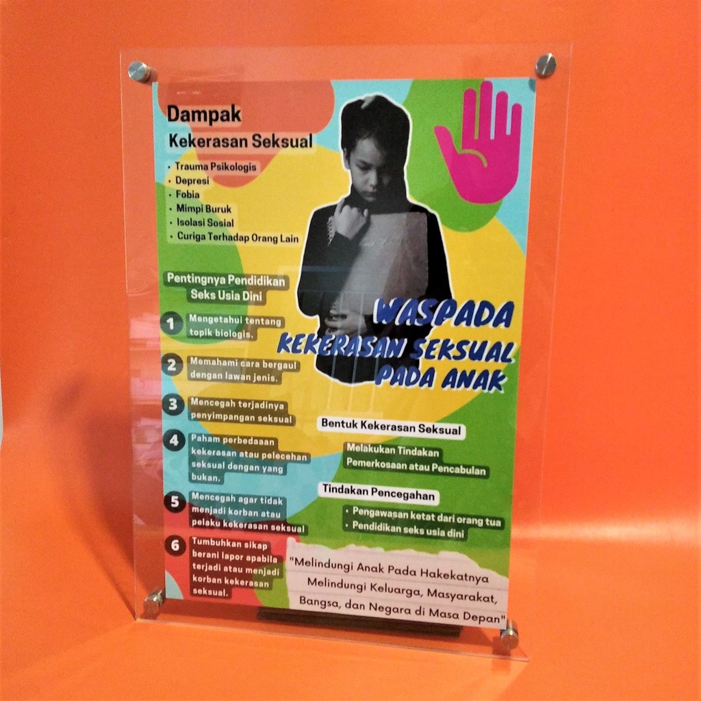 Jual Poser Akrilik Waspada Kekerasan Seksual pada Anak | Shopee Indonesia