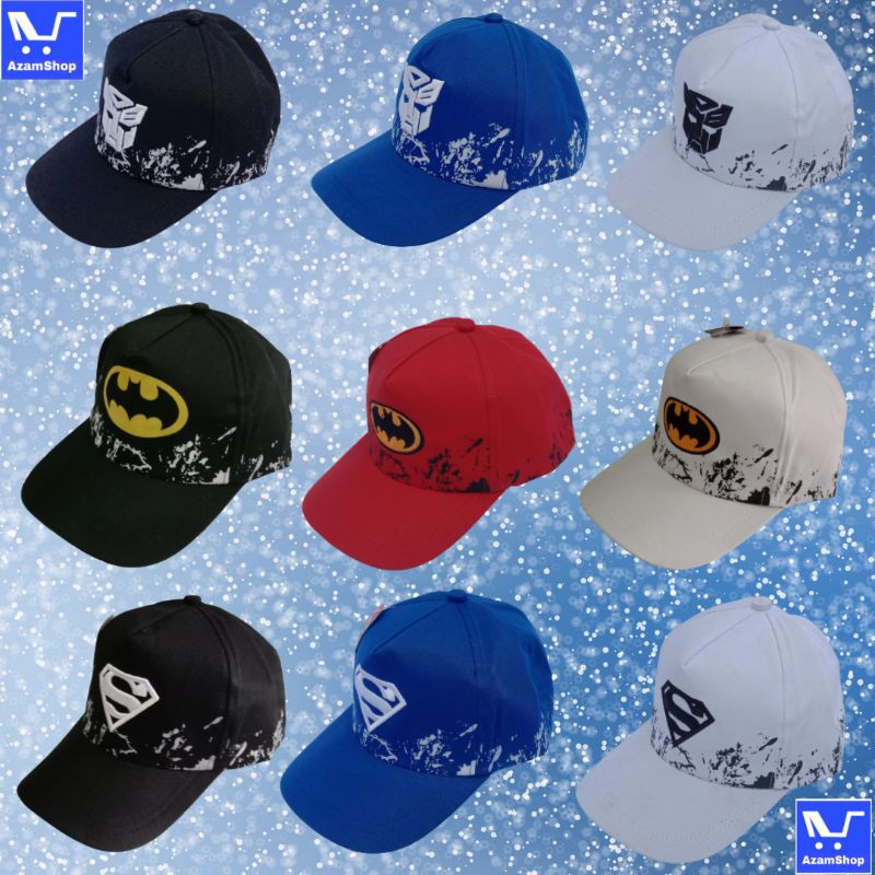 Jual topi anak karakter baseball kartun Batman Superman transformer ...
