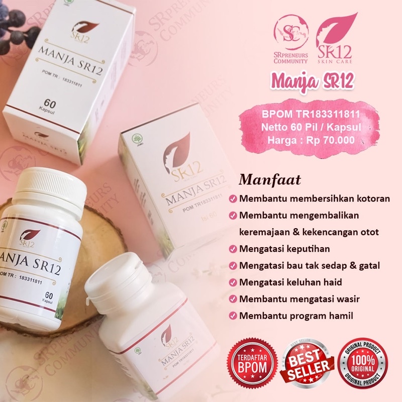 Jual SR12 MANJA ORIGINAL 60 KAPSUL MANJAKANI OBAT KEPUTIHAN KISTA MIOM ...