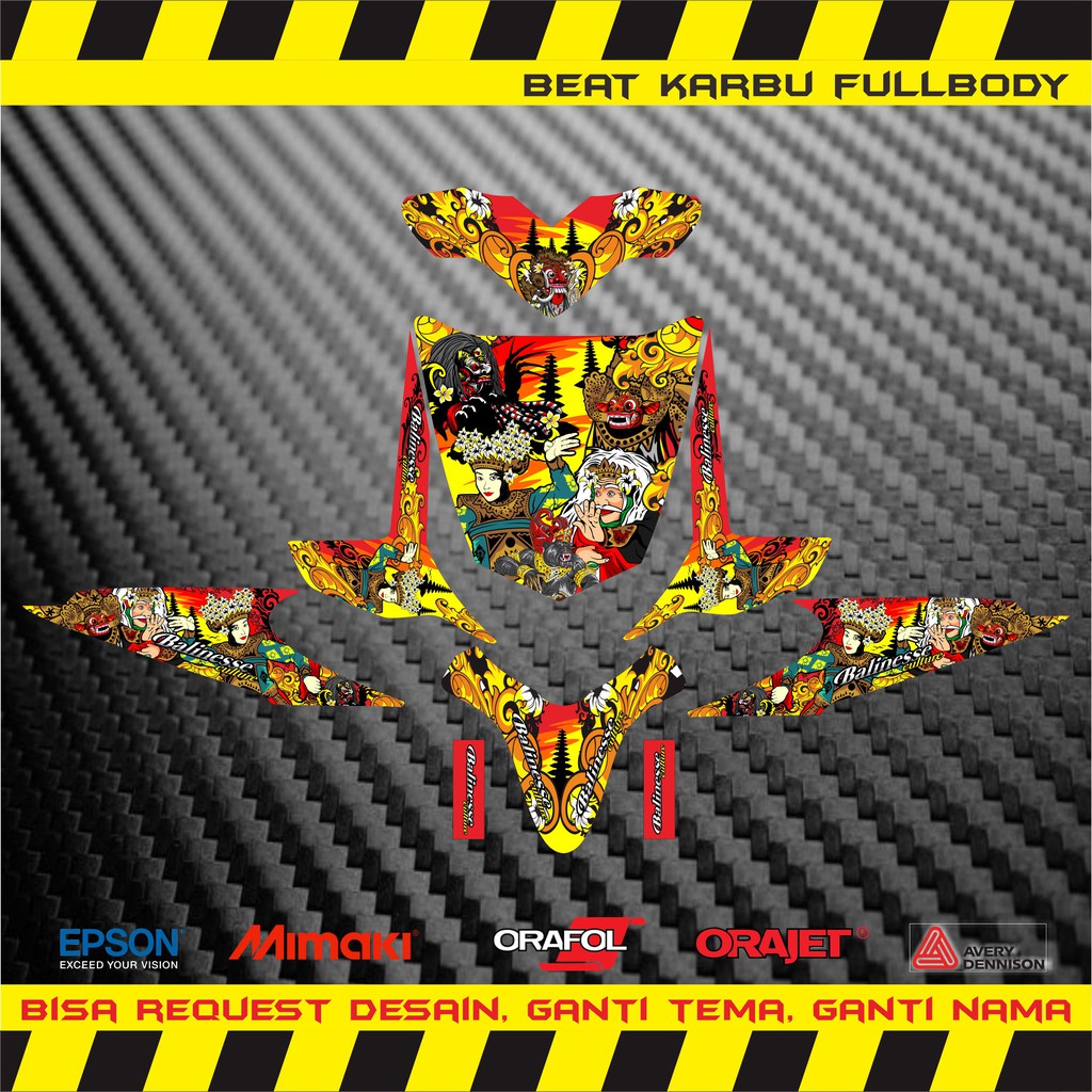 Jual STICKER DECAL BEAT KARBU FULLBODY MOTIF BALINESE / BALI / BARONG ...