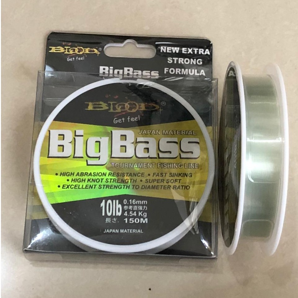 Jual Senar Pancing Fast Sinking Blood Big Bass Japan Material 150m New ...